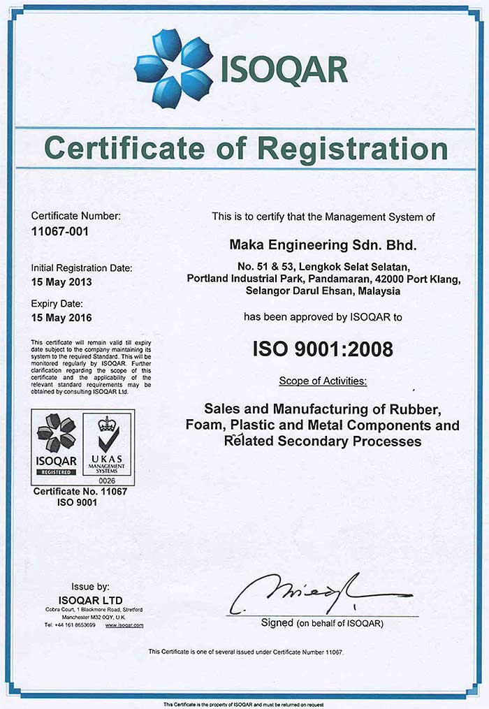 Quality Assurance – Maka Engineering Sdn Bhd